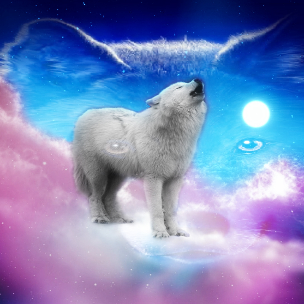 fantasy moon wolf wallpaper
