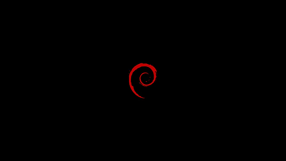 Обрезать вручную обои Small Red Debian Logo on Black, Small, Красный ...