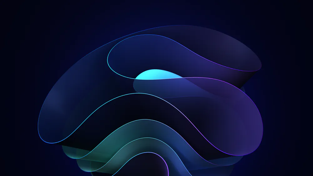 Обрезать вручную обои Bloom Edges Blue, Windows 11, 3D, Windows, Bloom ...