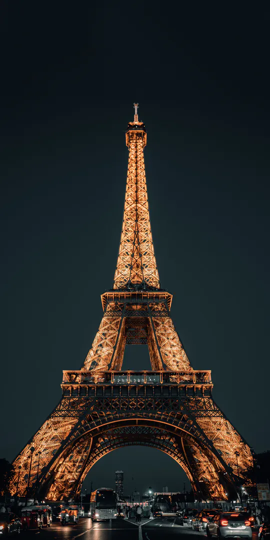 Вежа Париж Арт Ейфелева вежа Вечір 1440x3120 шпалери на робочий стіл